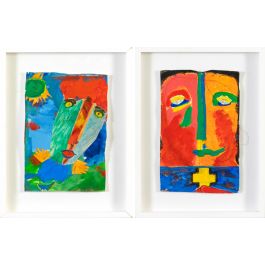 232-AMELIA JIMÉNEZ (Madrid 1944) Retrato de Velazquez & Ícaro Pareja de ...