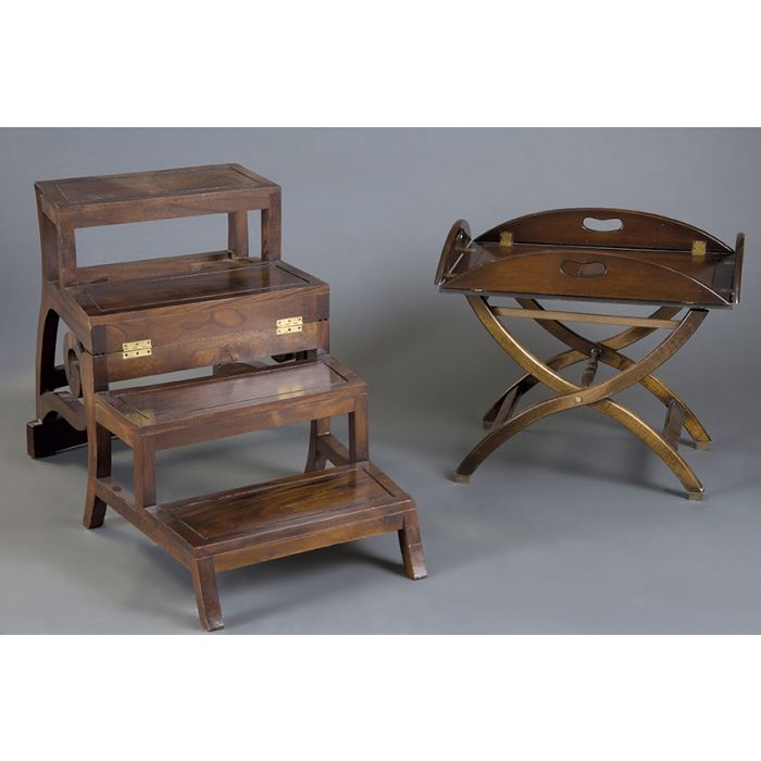 1060-Original mueble-escalera en madera de caoba tallada. convertible ...