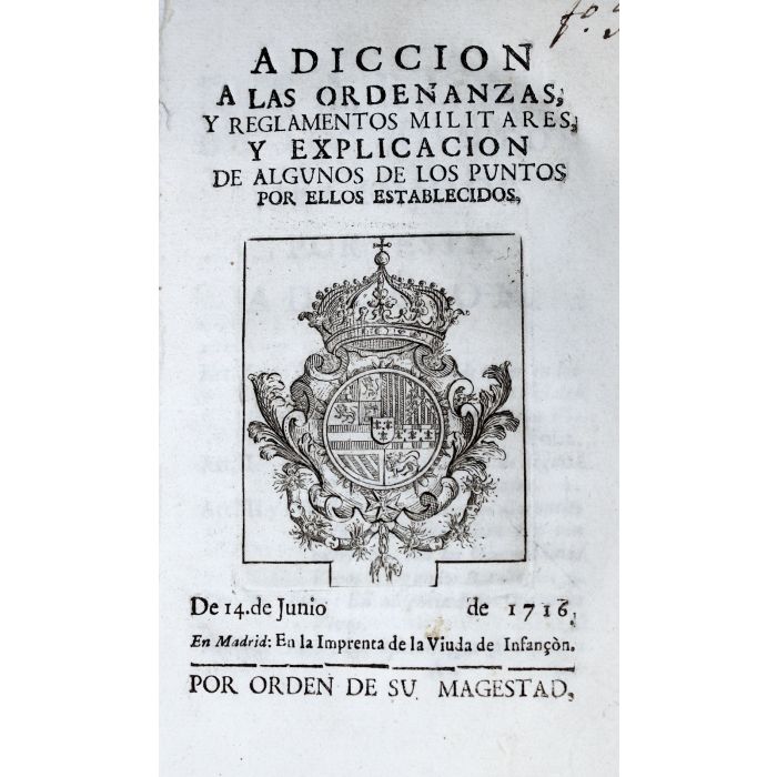 3033-33.- Adiccion a las Ordenanzas. y Reglamentos Militares. Y ...