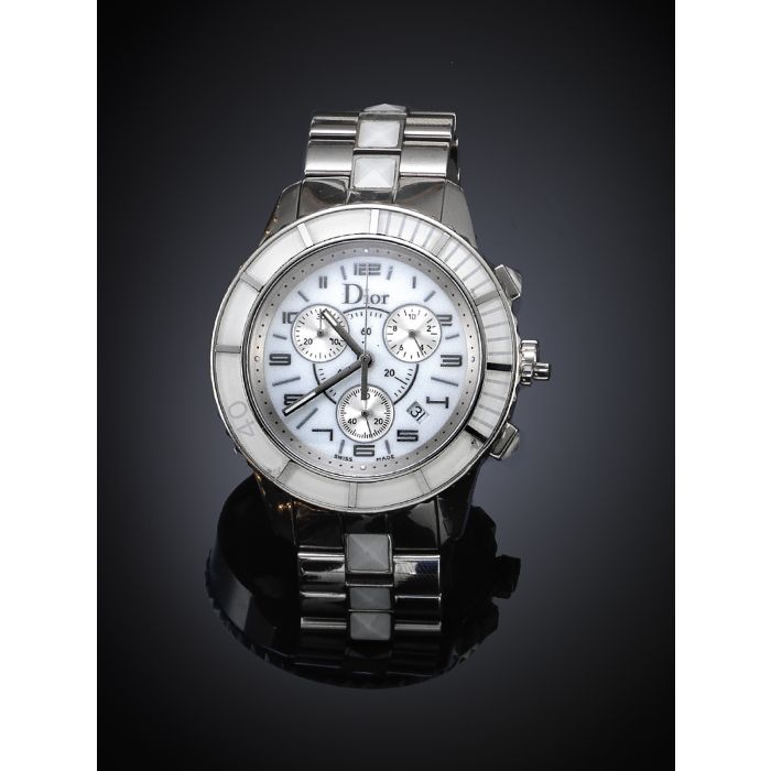800-DIOR CRISTAL CHRONO Reloj de pulsra para señora. Caja y brazalete ...