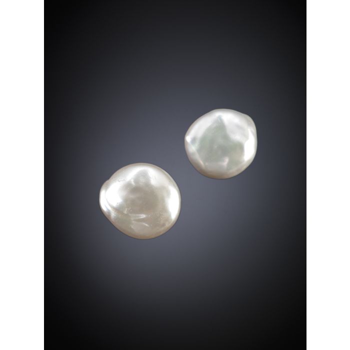 197-PENDIENTES DE PERLAS BARROCAS CULTIVADAS. TIPO BOTÓN. Montura de ...