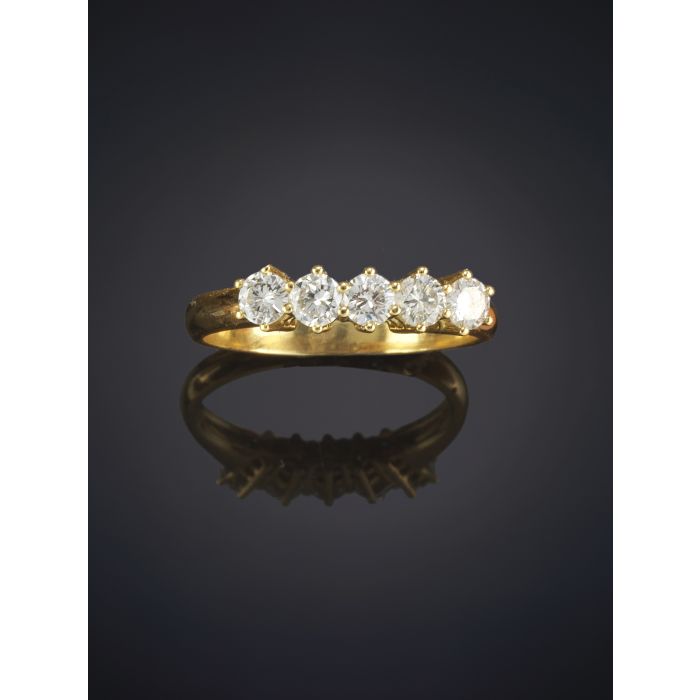 148-CINQUILLO DE BRILLANTES QUE SUMAN UN TOTAL DE 0.50CT. APROX ...