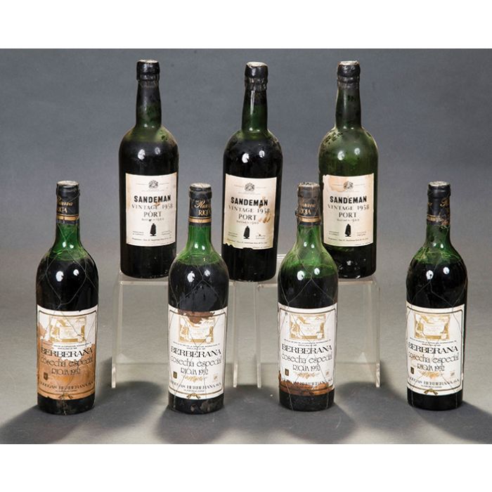 1162-Lote de 3 botellas Sandeman . Vintage. 1958, Portugal. Embotellado ...