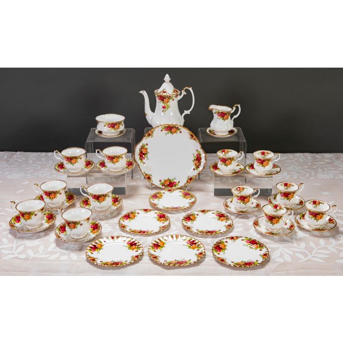 827-ROYAL ALBERT Elegante y completo juego de merienda en porcelana ...
