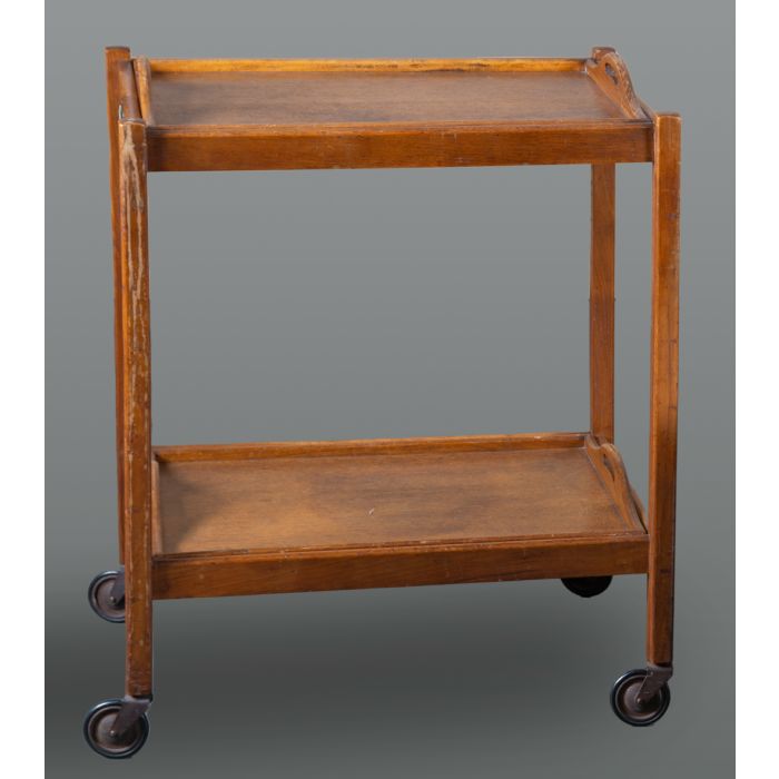 1392-Camarera inglesa en madera de roble, plegable con ruedas. Medidas ...