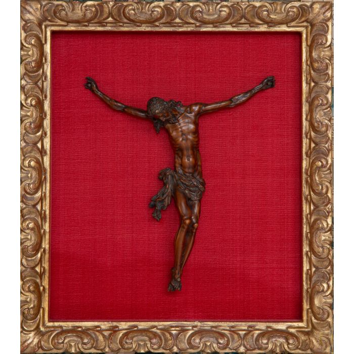 453-ESCUELA ALEMANA O TIROLESA, 1ª mitad siglo XVII. "Cristo expirante" Escultura en madera de ...